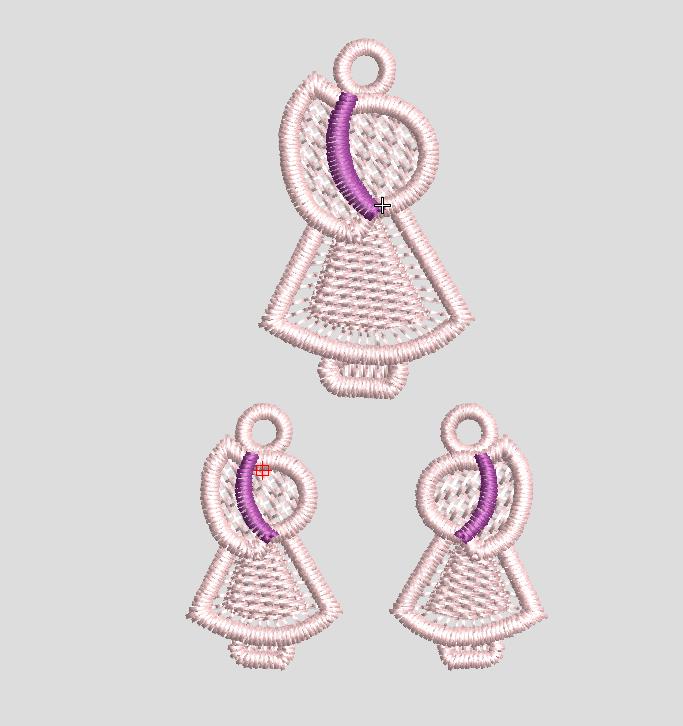 FSL Ballerina Embroidery Design, Pink Ballet Girl Lace Earrings Pattern ...