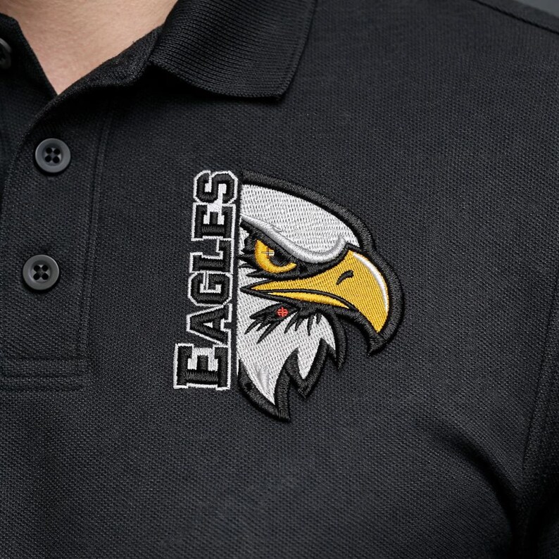 Eagles Mascot Machine Embroidery Design, Fierce Eagle Head Spirit Logo ...