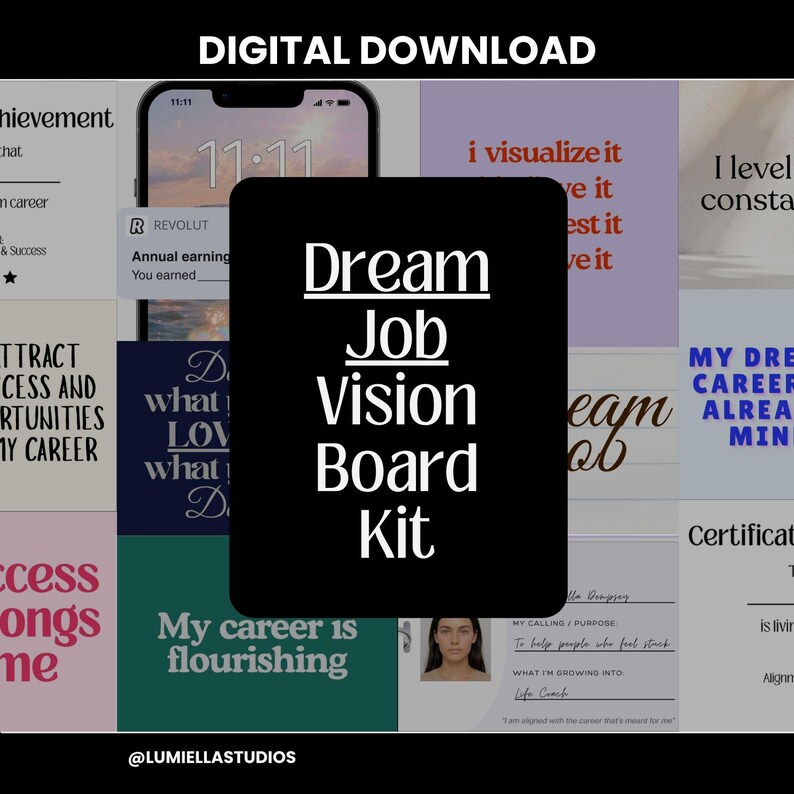 Dream Job/career Vision Board | Affirmations, Quotes + Imagery ...