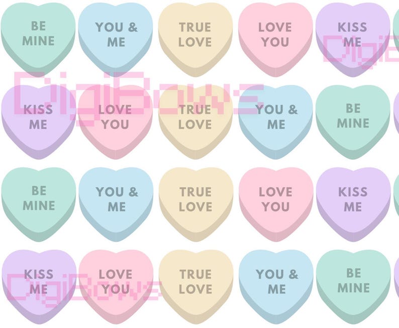Valentines Day Word Hard Candy Pattern - Etsy