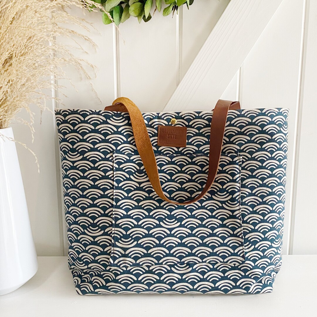 Smile and Wave Peacock Chubby Tote Bag Aesthetic Bags Handmade Tote - Etsy