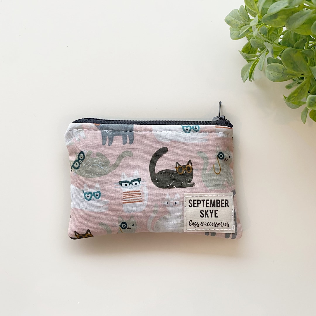 Mini Coin Purse in Cat Print - Etsy