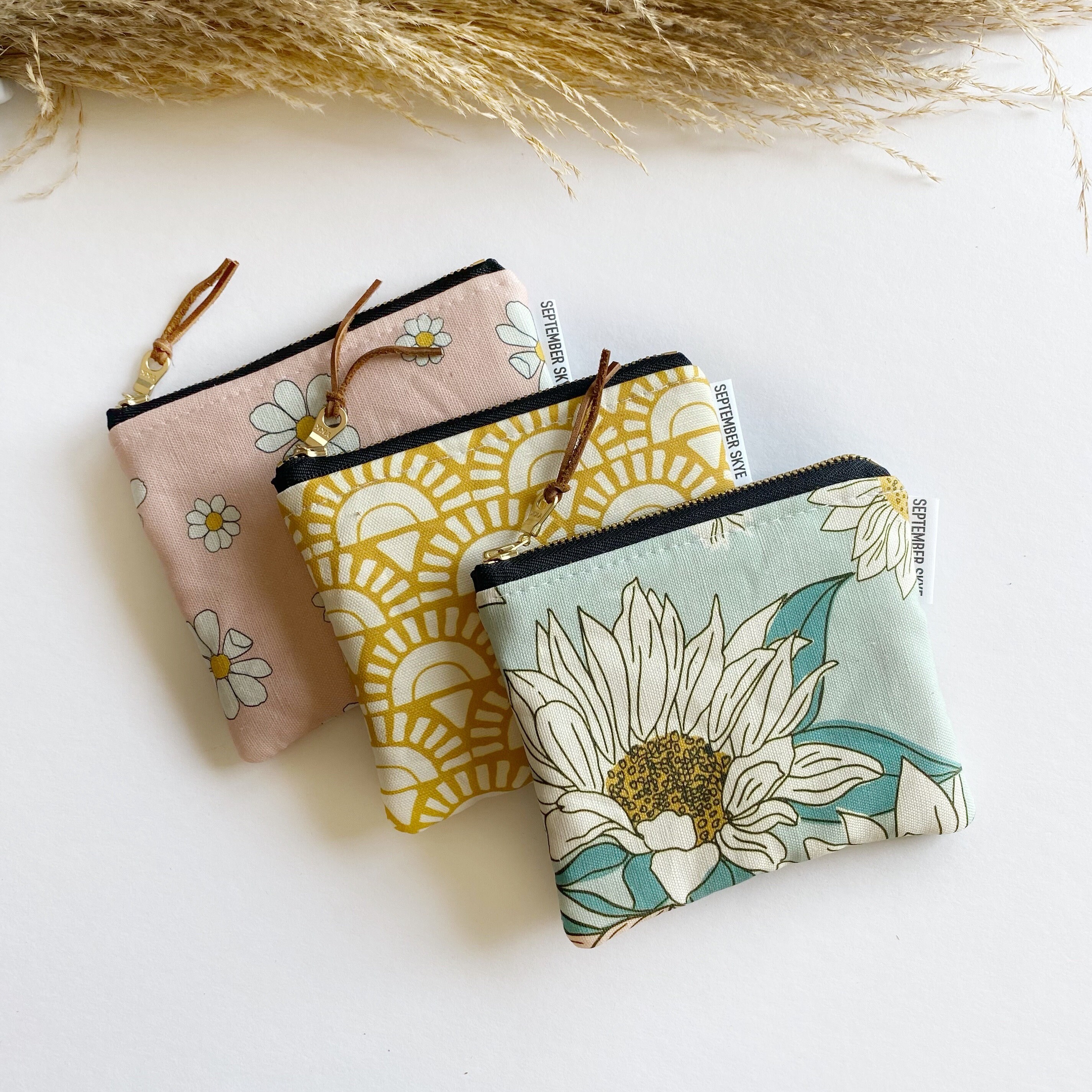 Daisies in Spring Pink Square Mini Pouch - Lipstick Bag - Mini Makeup ...