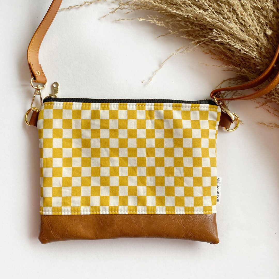 Ready to Ship - Small Crossbody Bag in Yellow Checkers - Etsy