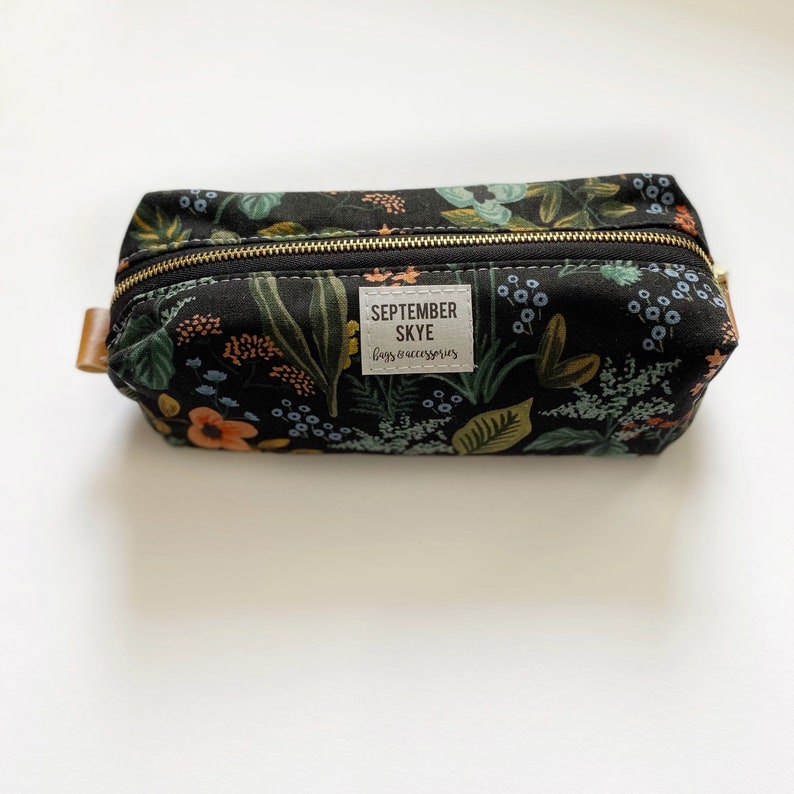 Rifle Paper Co. Floral Pencil Bag - Boxy Makeup Brush Pouch - Etsy