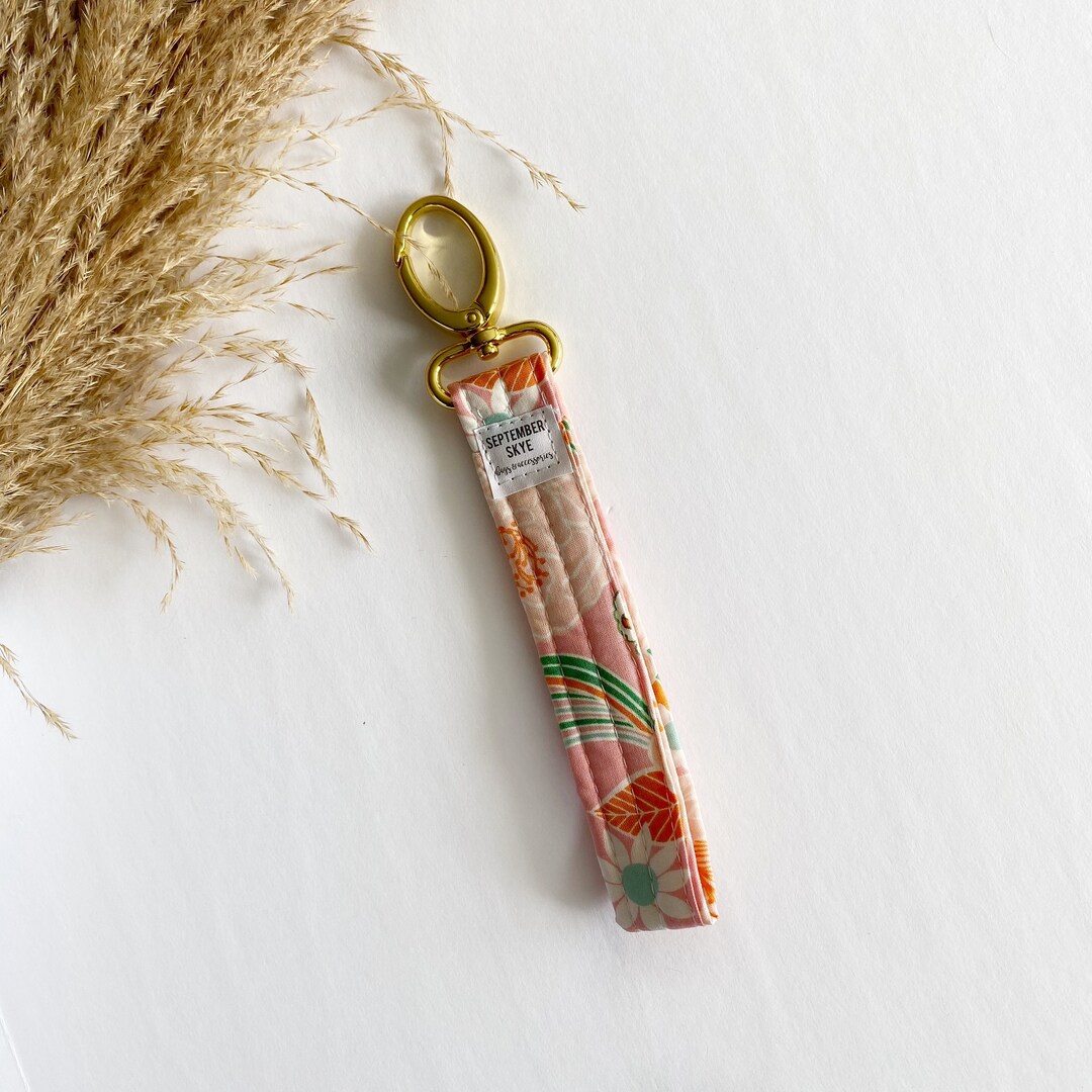 Gold Key Fob in Efflorescenct Balmy- Wristlet Lanyard - New Car Gift ...