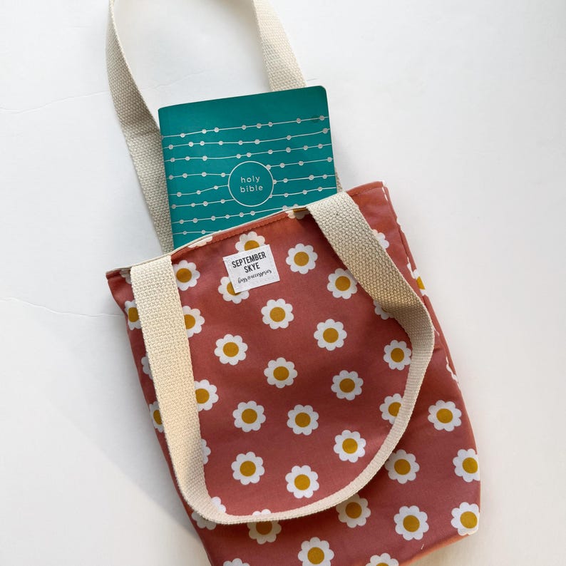 Mini Tote Bag / Small Tote / Lunch Bag / Bible Bag / Church Tote / Gift ...