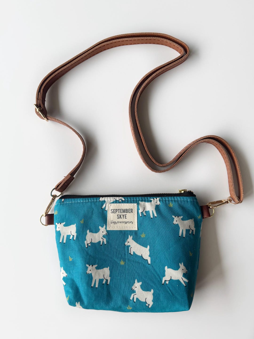 Little Girl Purse in Blue Jumping Goats - Girl Bag - Gifts for Girls ...
