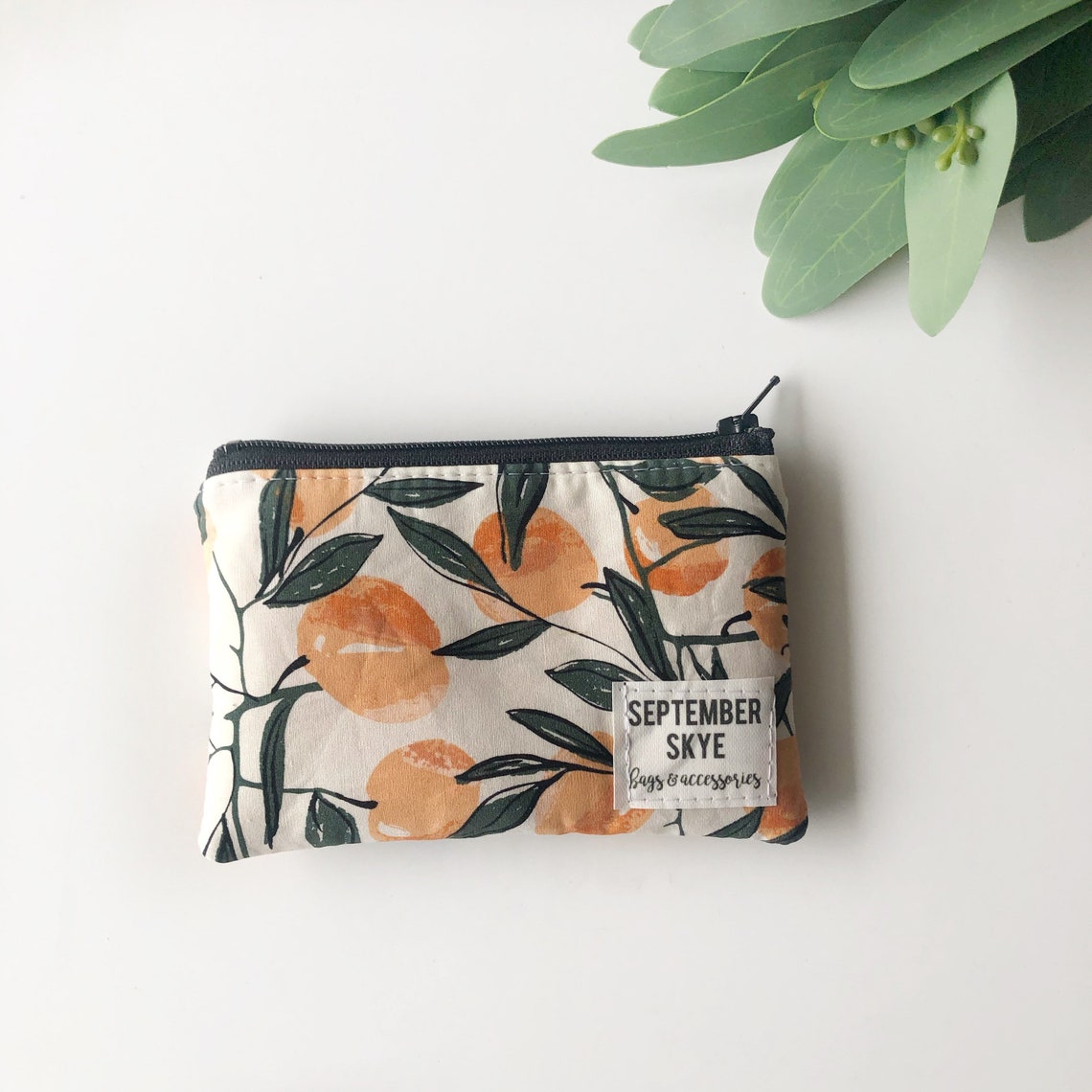 Peach and Cream Print Coin Purse - Etsy