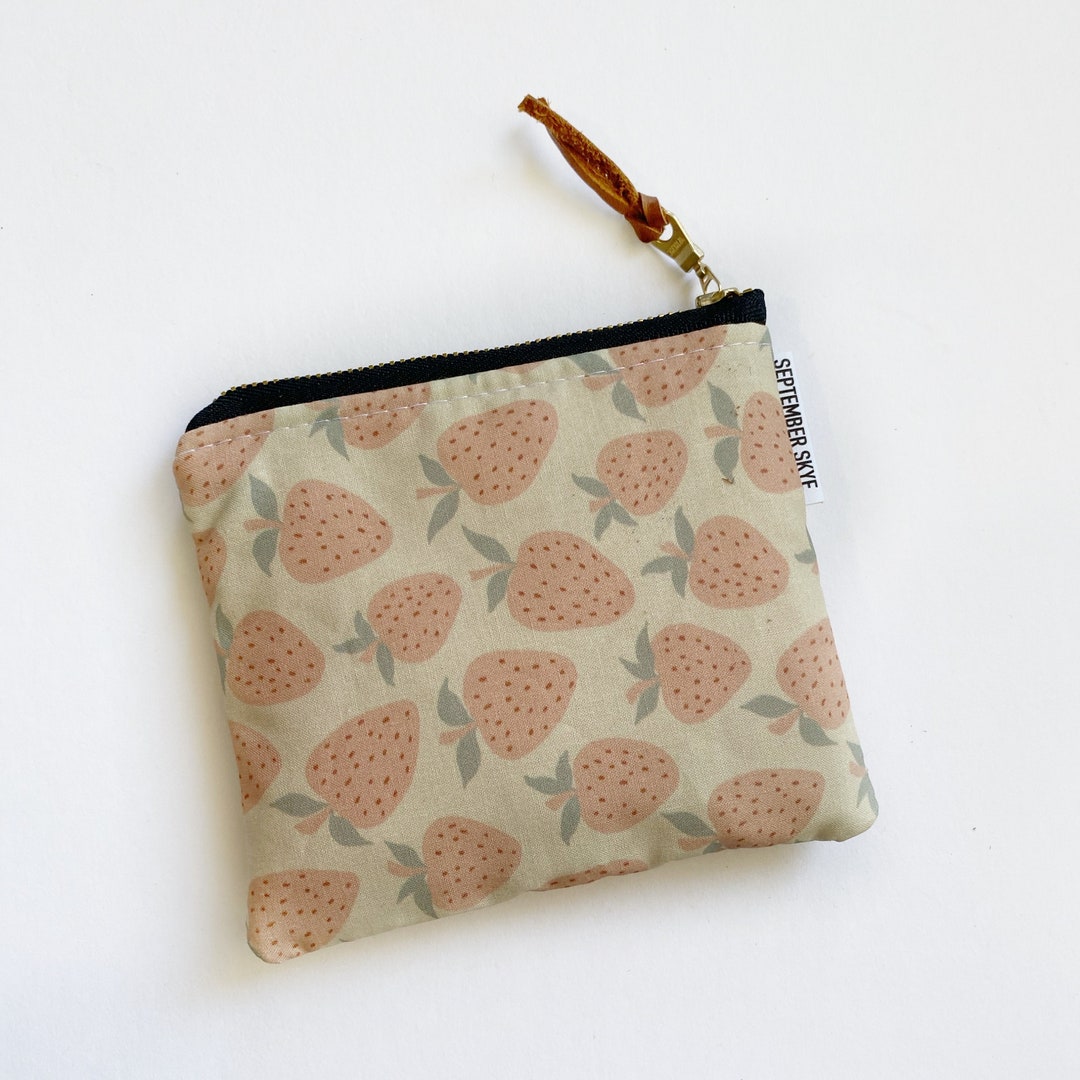 Strawberry Square Mini Pouch - Etsy