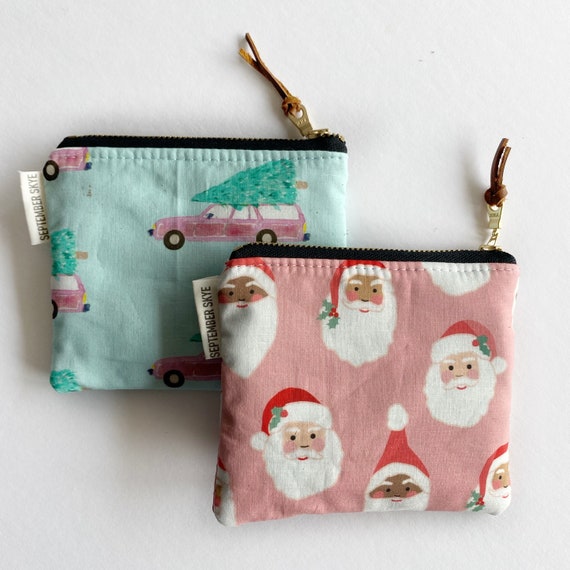CLEARANCE Jolly Santa Clause Santa Party Christmas Square Mini Pouch Makeup Bag Lipgloss Pouch Etsy UK