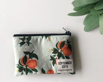 Peach and Cream Print Coin Purse | Etsy