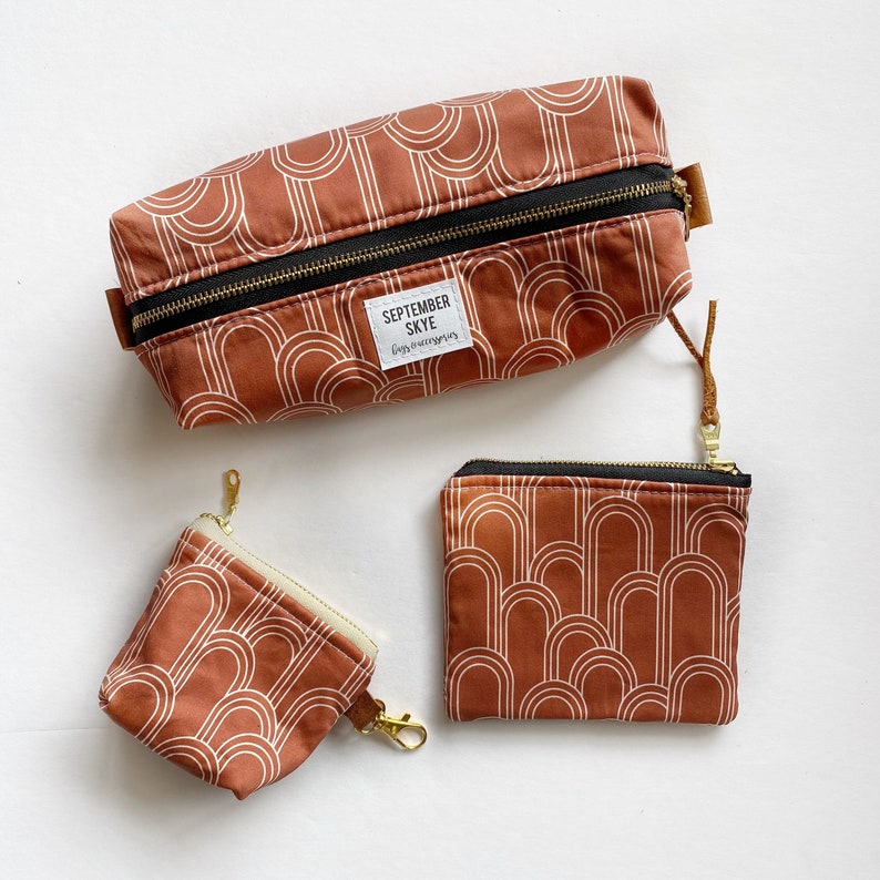 Rust Arches Square Mini Pouch - Lipstick Bag - Mini Makeup Bag - Gift ...