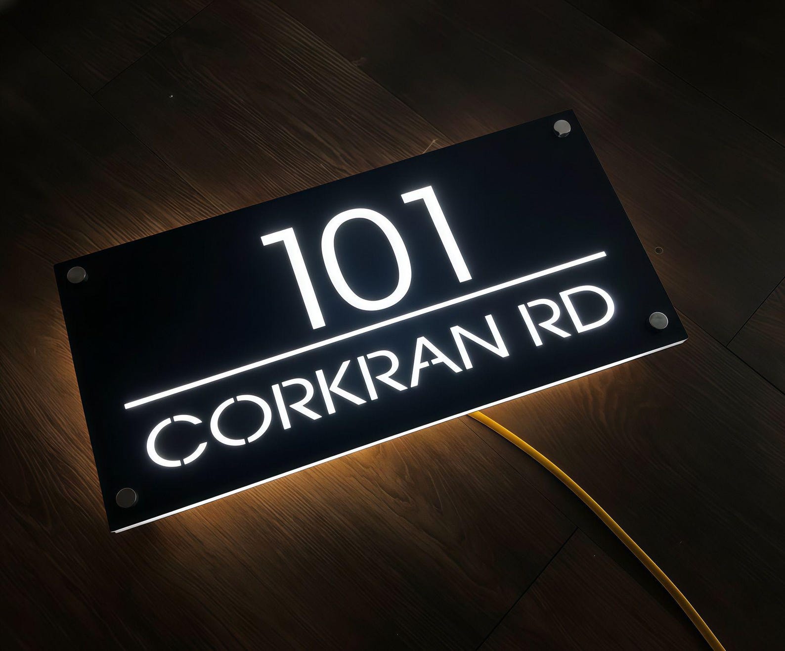 Custom LED Address Sign With Street Name,sleek Backlit House Number ...