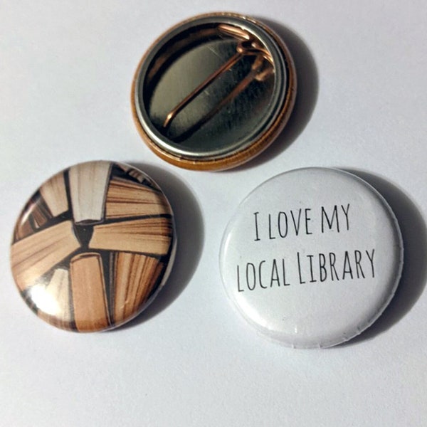 Library Buttons - Etsy