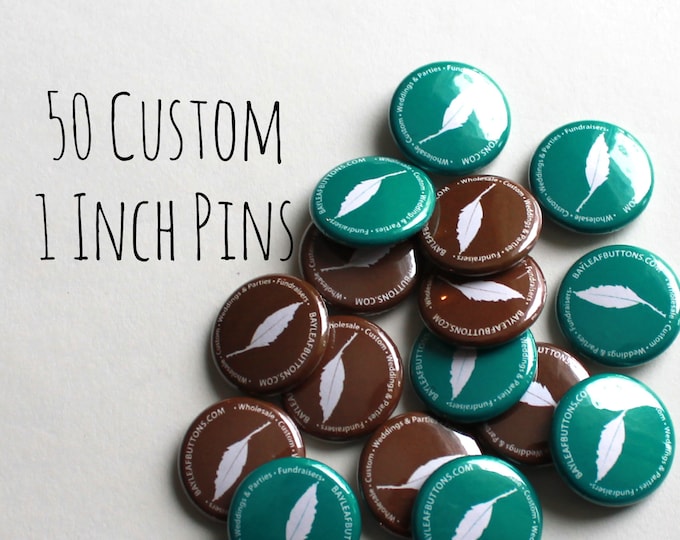 50 Personalized 1 Inch Pins Custom Promotional Buttons Etsy Shop ...