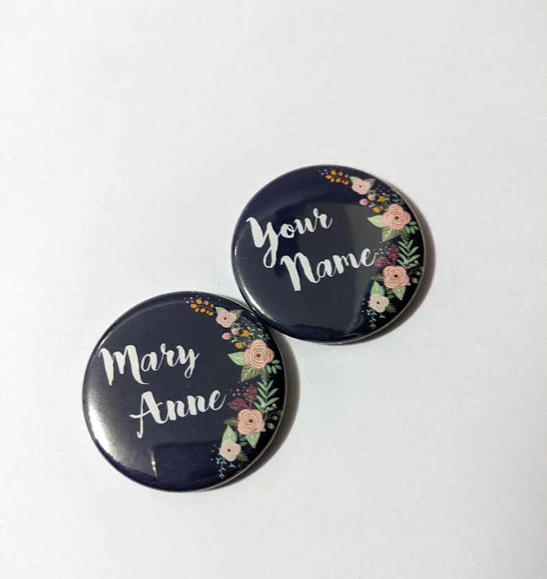 Personalized Floral Purple Name Buttons Family Tree Nurse - Etsy