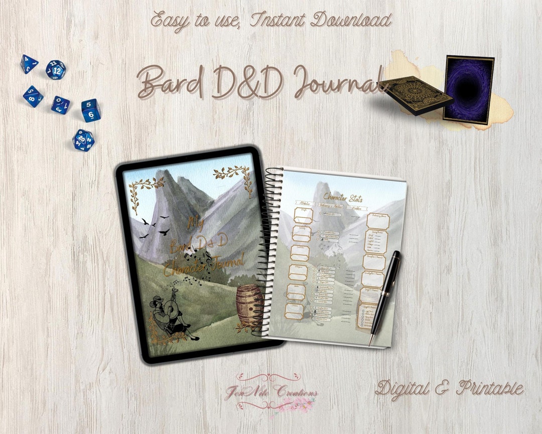 Dnd Printable Character Printable Dnd Journal 5e Dnd Character Sheet ...