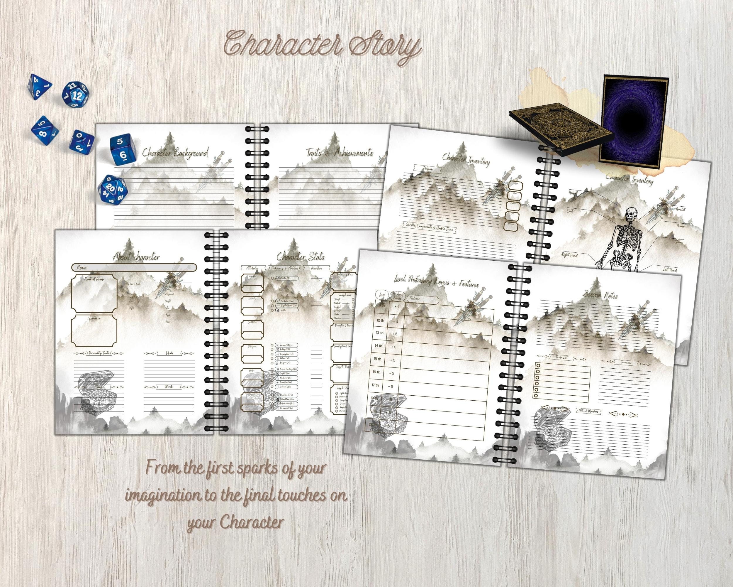 Printable Dnd Journal Dnd Printable Character 5e Dnd Character Sheet ...