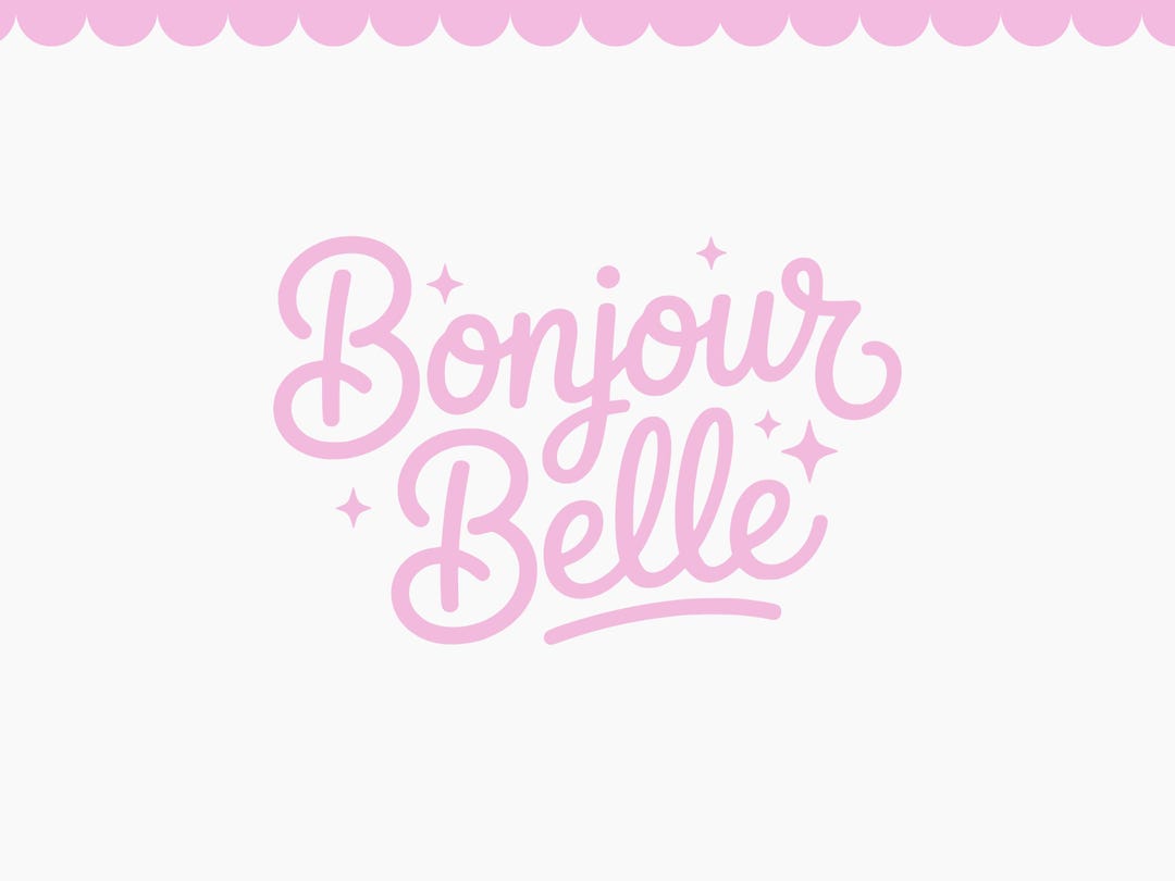 Bonjour Belle, SVG PNG, Cursive Typography Design for Shirts, Mugs ...