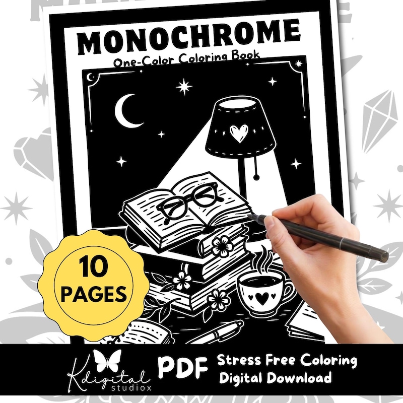 One Color Coloring Book - Etsy