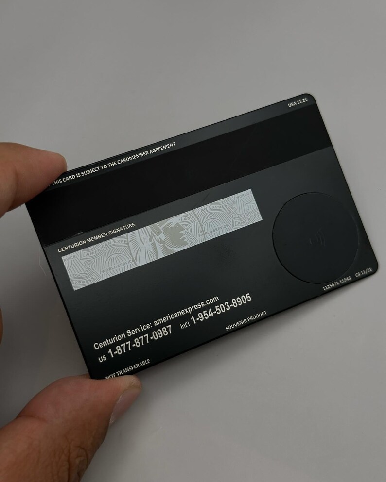 Amex Black Centurion Card Replica, Personalized Stainless Steel Metal ...