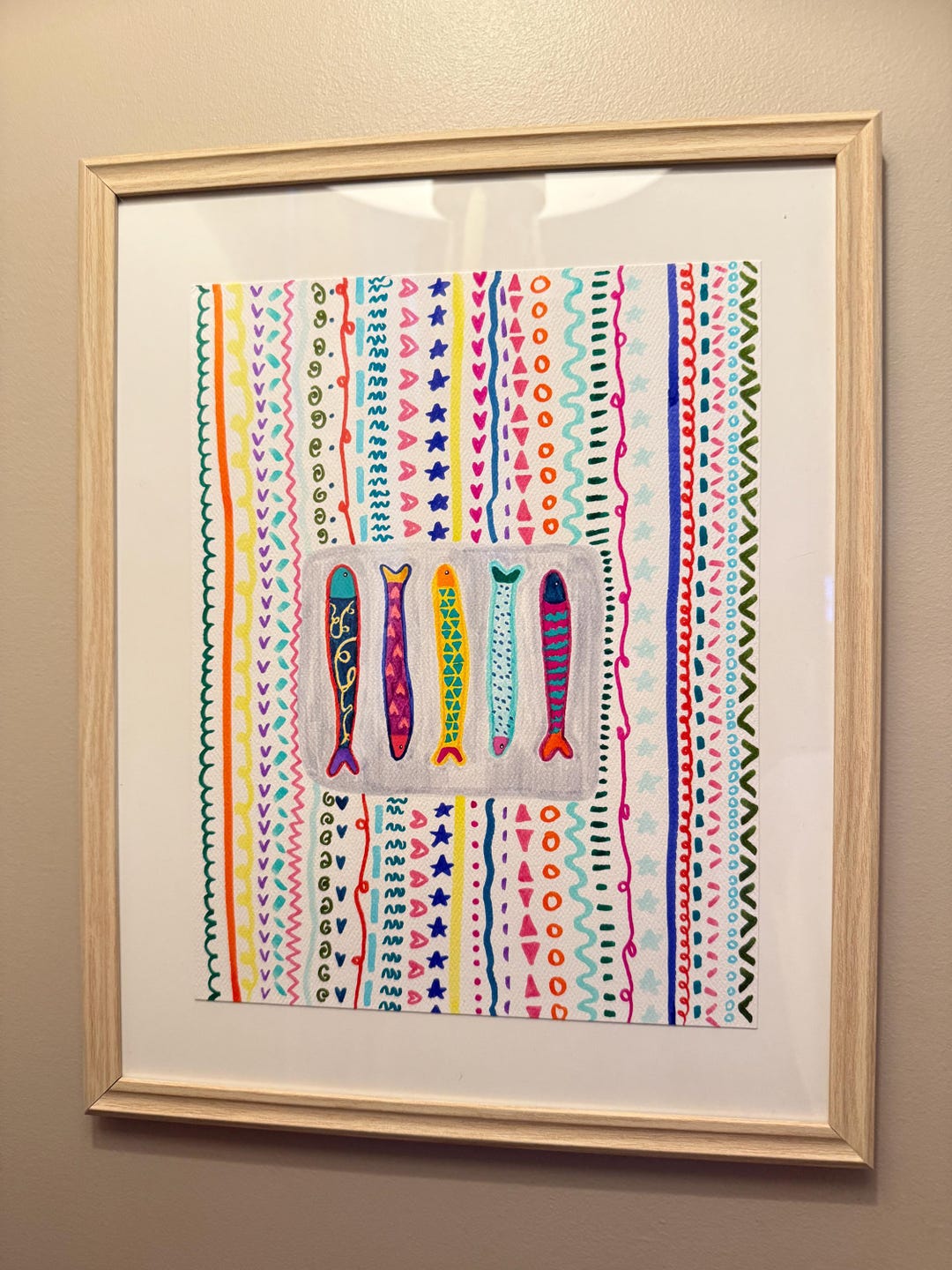 Colorful Sardine With Pattern, Marker Print (8.5x11 In.) - Etsy