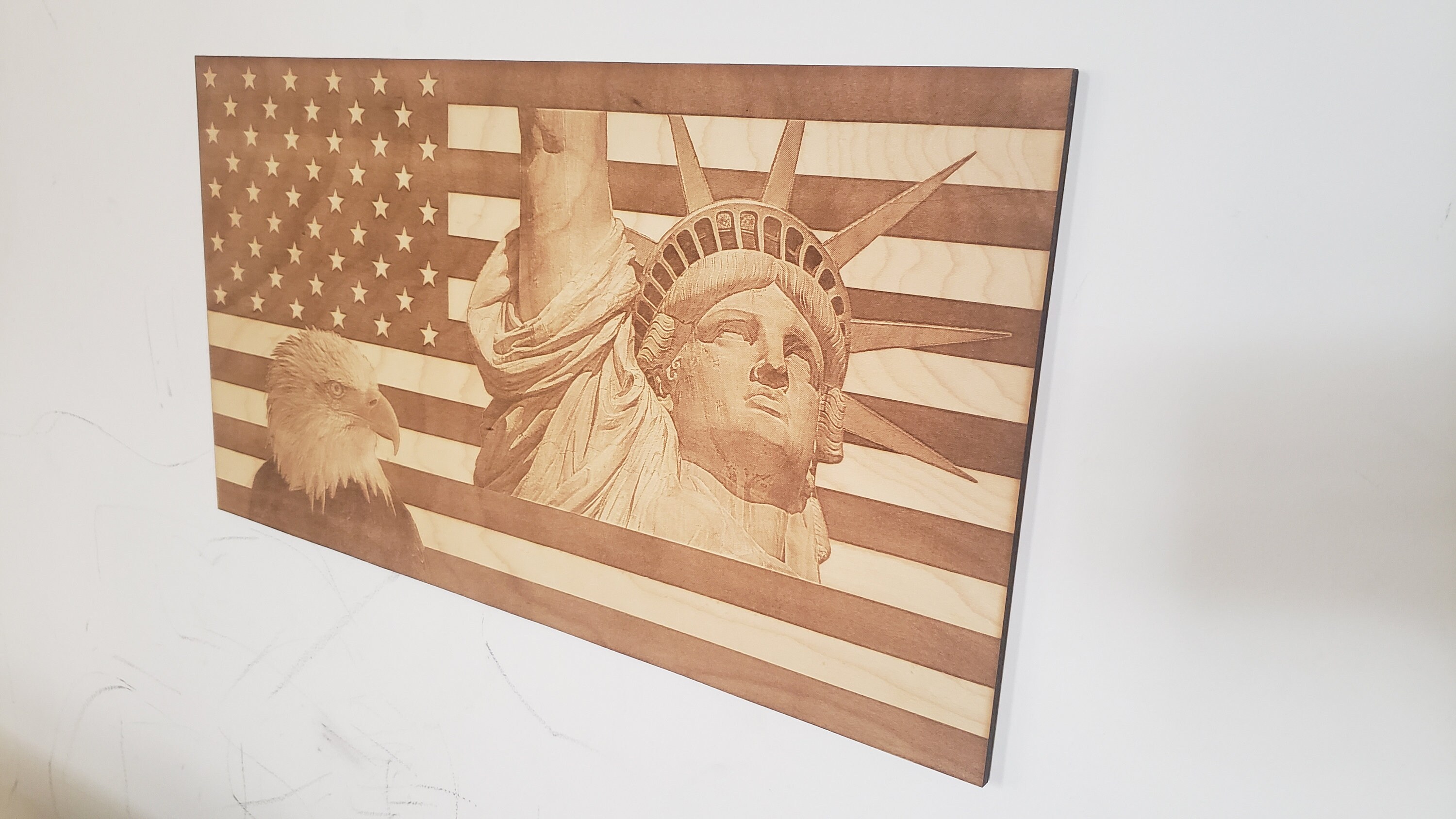 Laser Engraved Patriotic Flag - Etsy