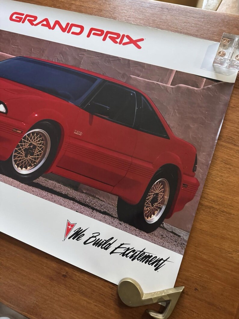 Vintage Pontiac Grand Prix Red "we Build Excitement" Dealer Poster 24 ...
