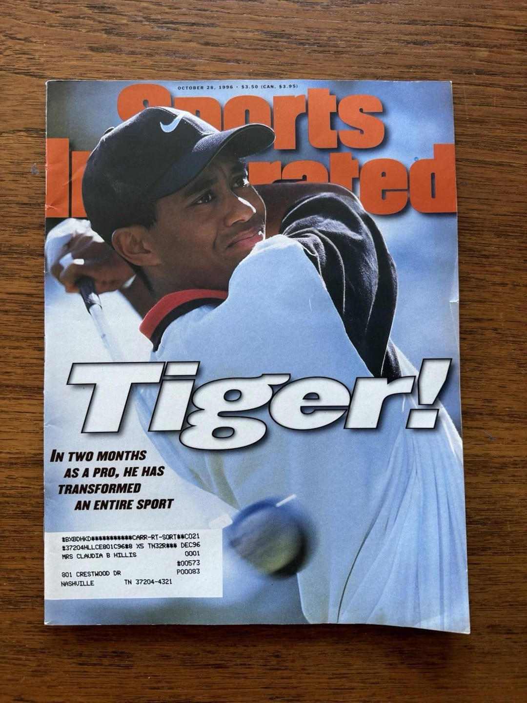 TIGER WOODS Sports Illustrated October 28, 1996 First 1st Cover Rookie ...