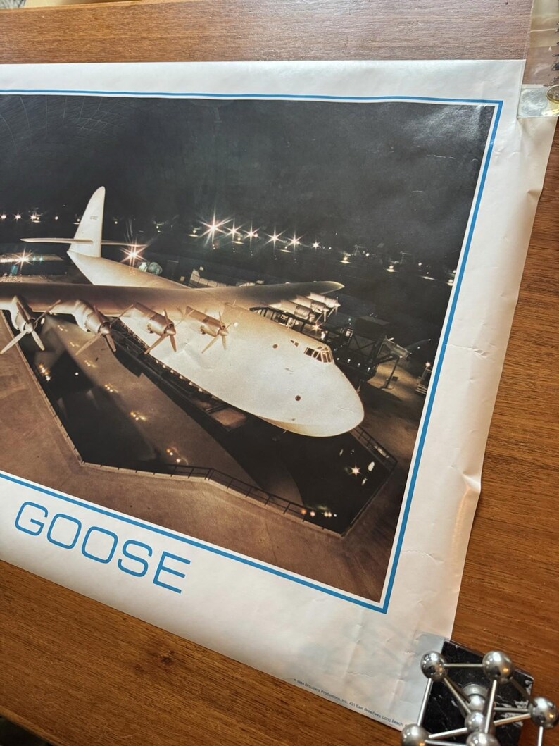 Howard Hughes Spruce Goose 1984 Poster by Drouillard Prod. 36x24 HK-1 ...