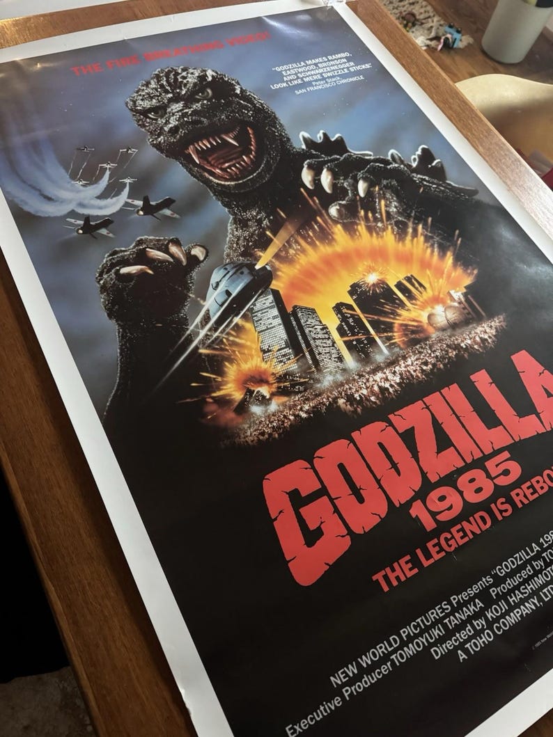 Godzilla 1985 RARE VINTAGE Original Theatrical POSTER 26”x41” Rolled ...