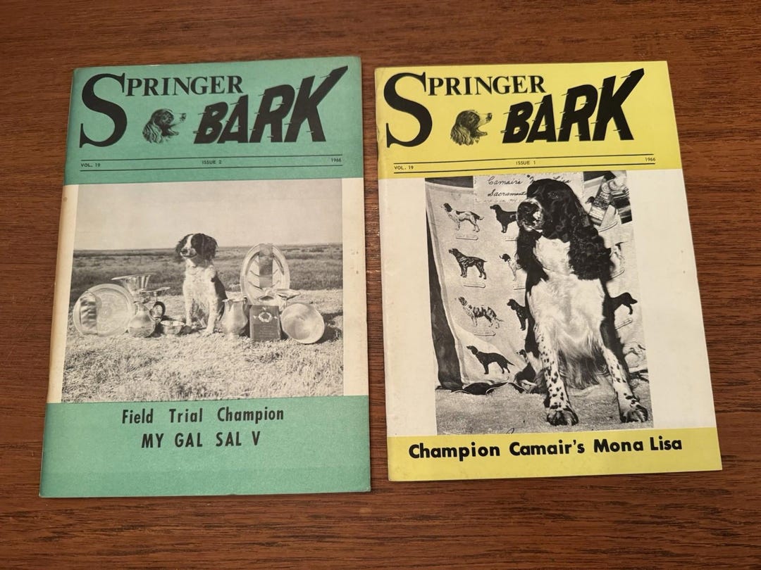 Vintage Antique Springer Bark Magazine Book Lot Spanial Rare Dog Fancy ...