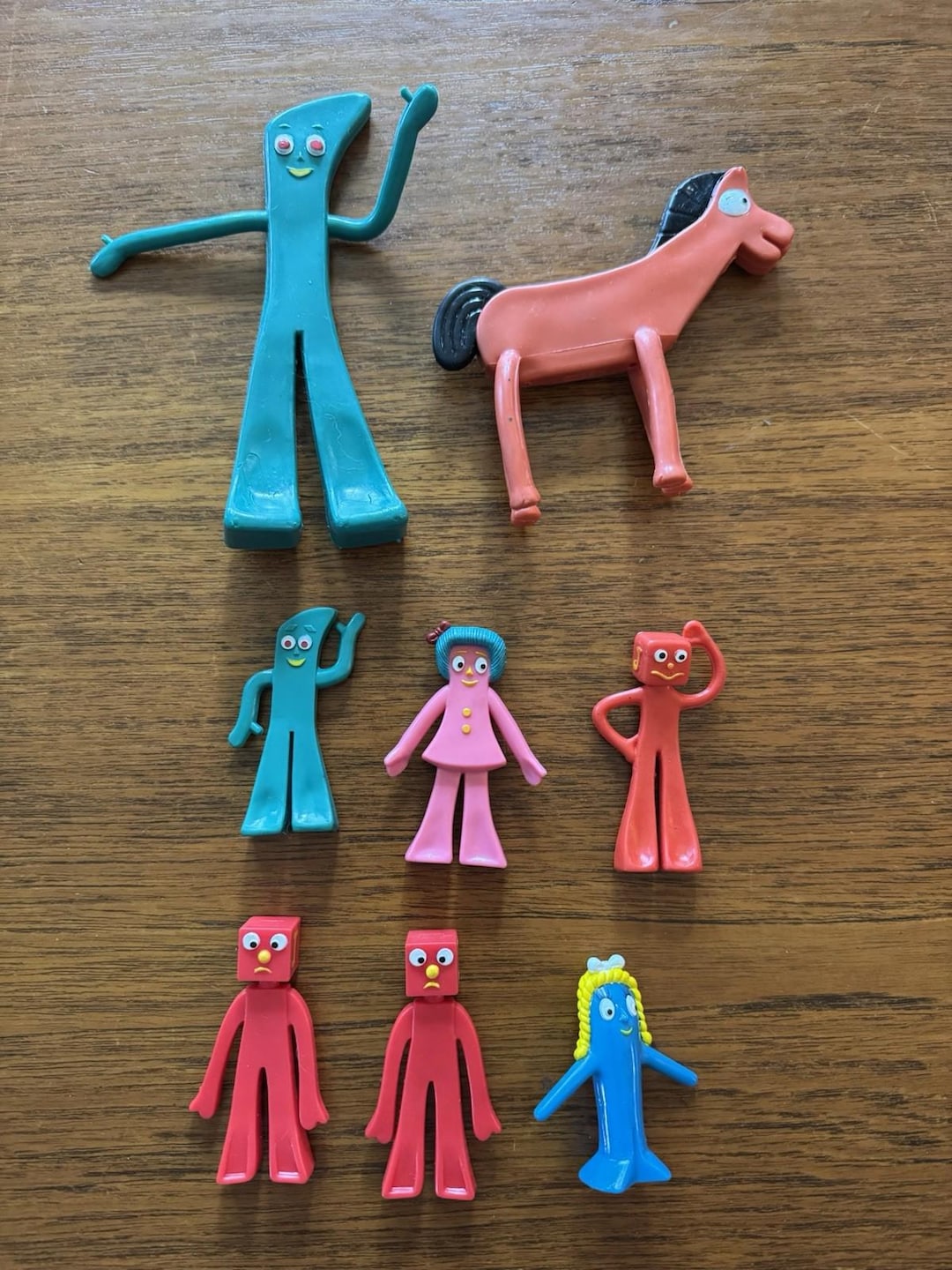 Vintage Gumby Bendable Toy Figure Lot Pokey Goo Blockhead Toys 6” 3 ...