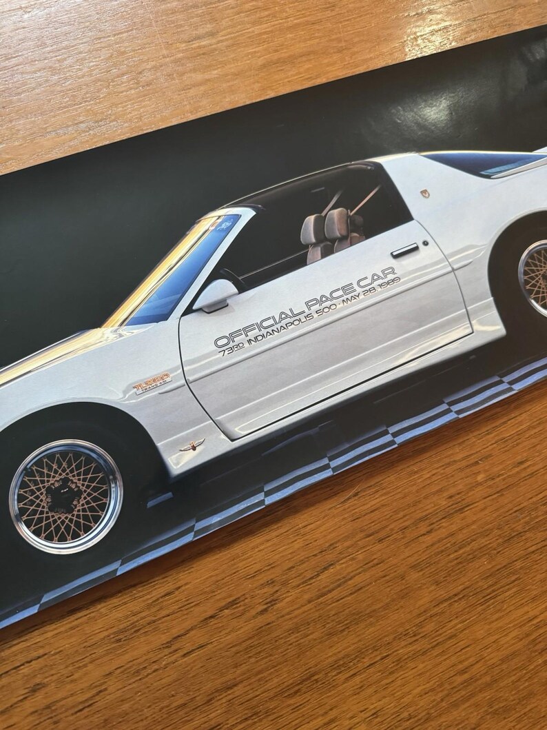 Vintage 1989 Pontiac Firebird Trans Am Indianapolis 500 Poster Pace Car ...