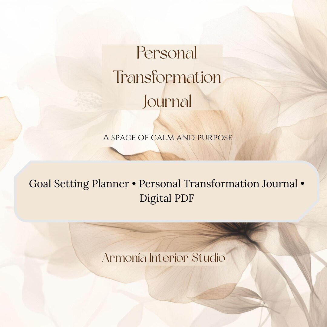 Personal Transformation Journal • Goal Setting Planner • Digital PDF - Etsy
