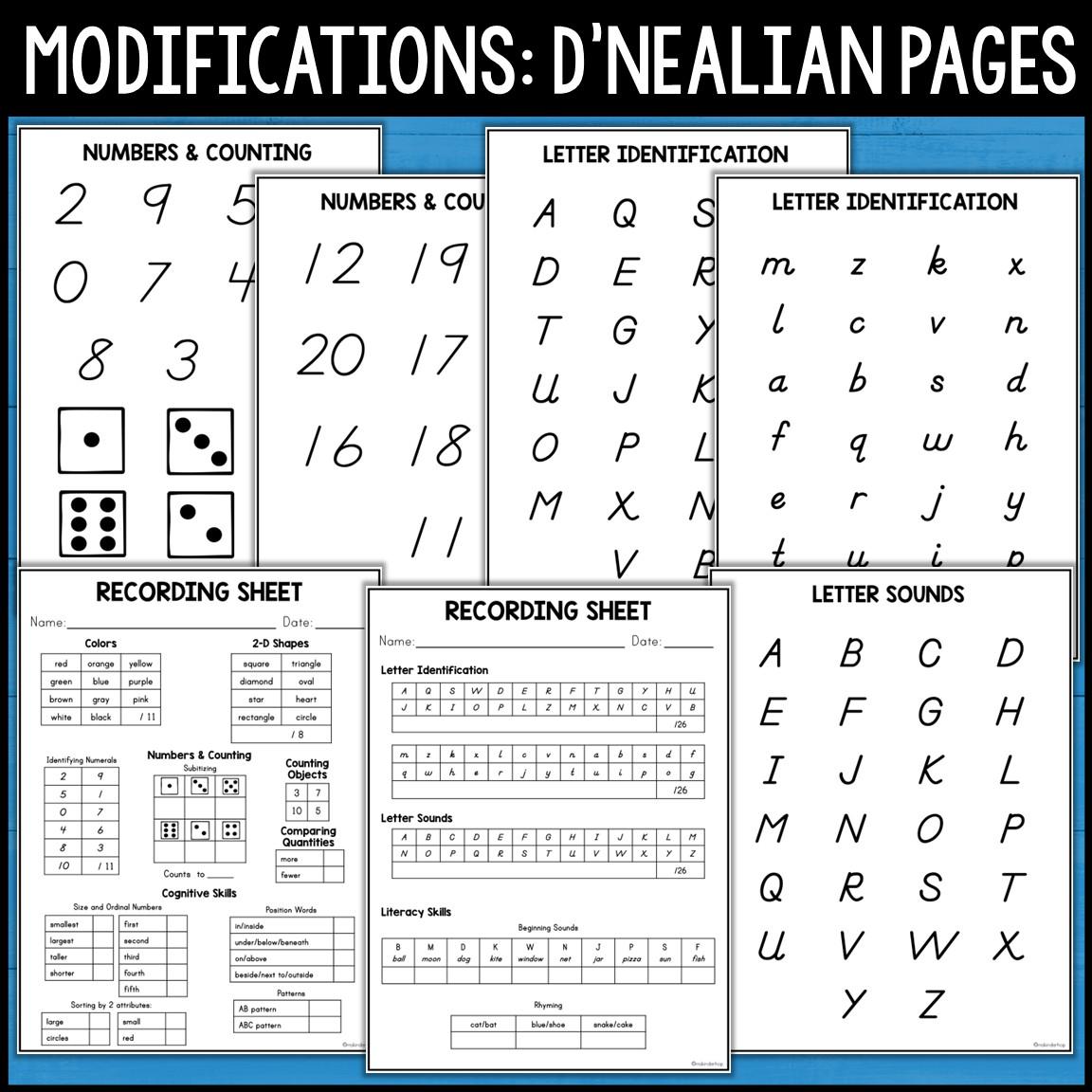 Preschool Assessment With Recording Sheets | Kindergarten Readiness ...