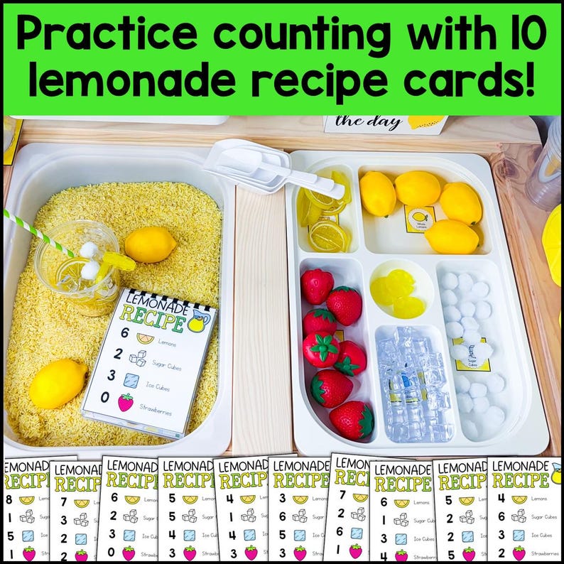 Lemonade Stand Sensory Table Printables | Summer Dramatic Play | Kids ...