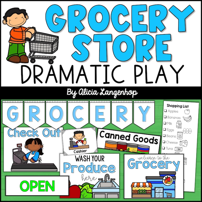 Grocery Store Pretend Play Printables | Dramatic Play | Playroom Decor ...
