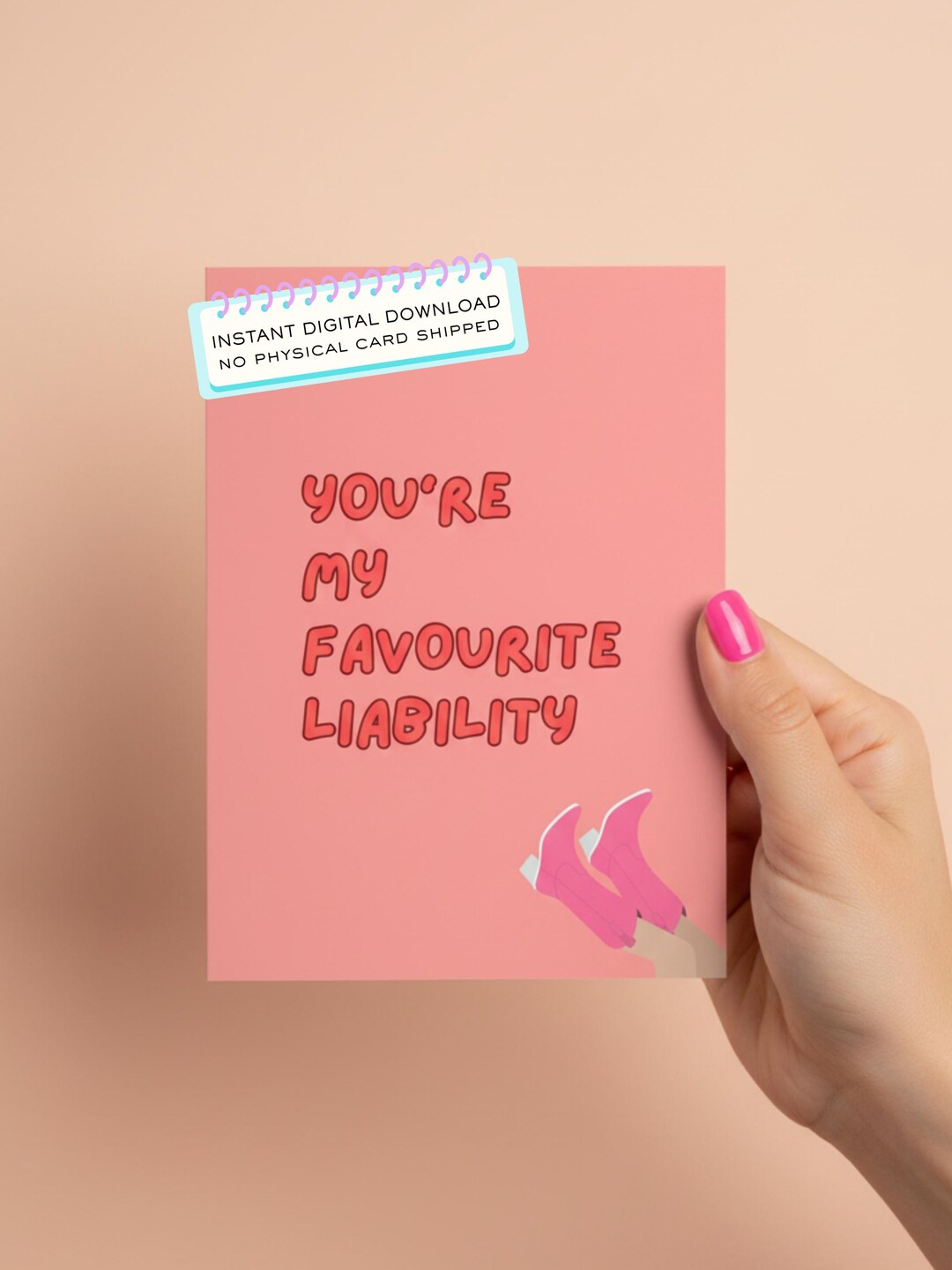 Printable Funny Card · You’re My Favourite Liability · Cheeky Greeting ...