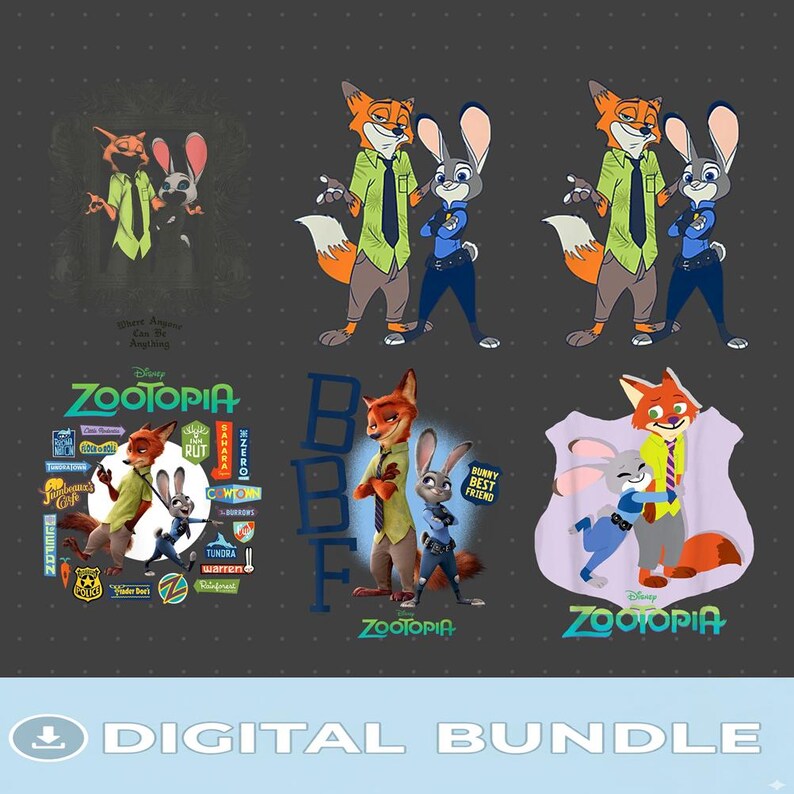 Zootropolis Zoomania Couple Digital Download, Disneyland Cartoon ...