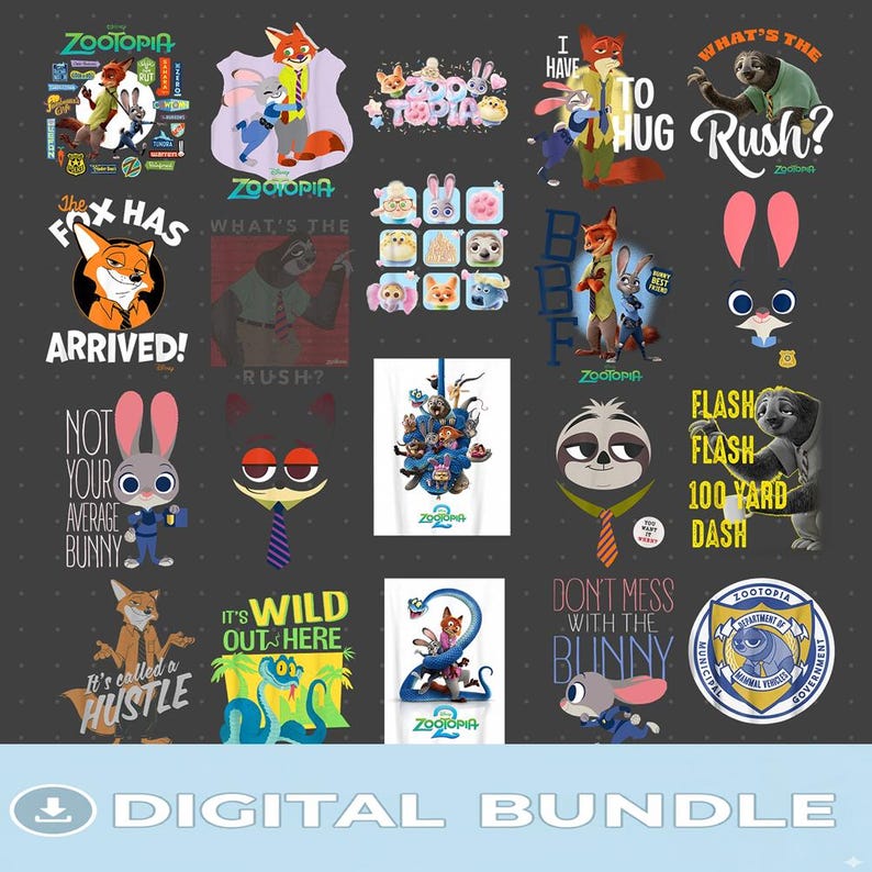 Disneyland Zootopia Varsity PNG Bundle, Disneyworld Nick Wilde Png ...