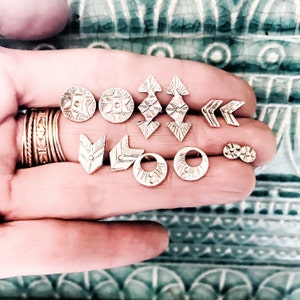 Aztec Sun Stud Earrings // Sterling Silver - Etsy