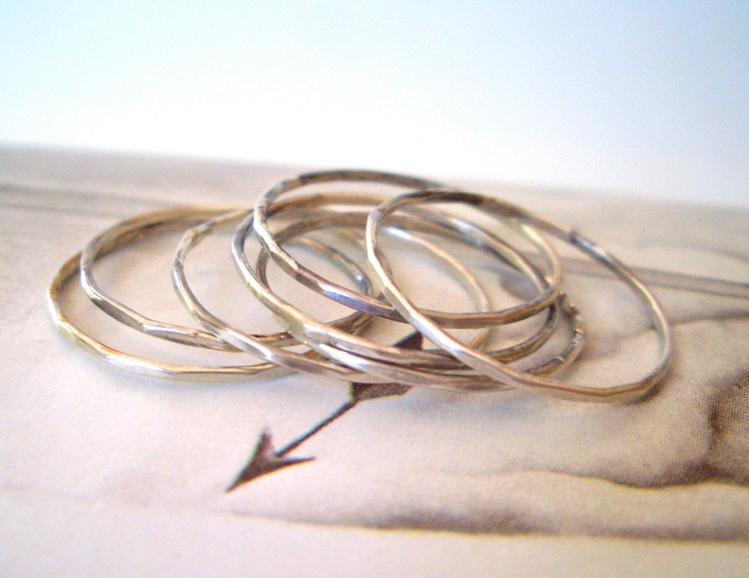 Tiniest Collection of Seven Silver Rings // Sterling Silver - Etsy