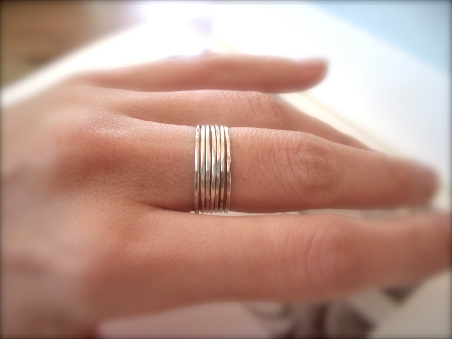 Tiniest Collection of Seven Silver Rings // Sterling Silver - Etsy