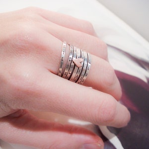 Lucky Seven in Love Seven Ring Set: Personalized Sterling - Etsy