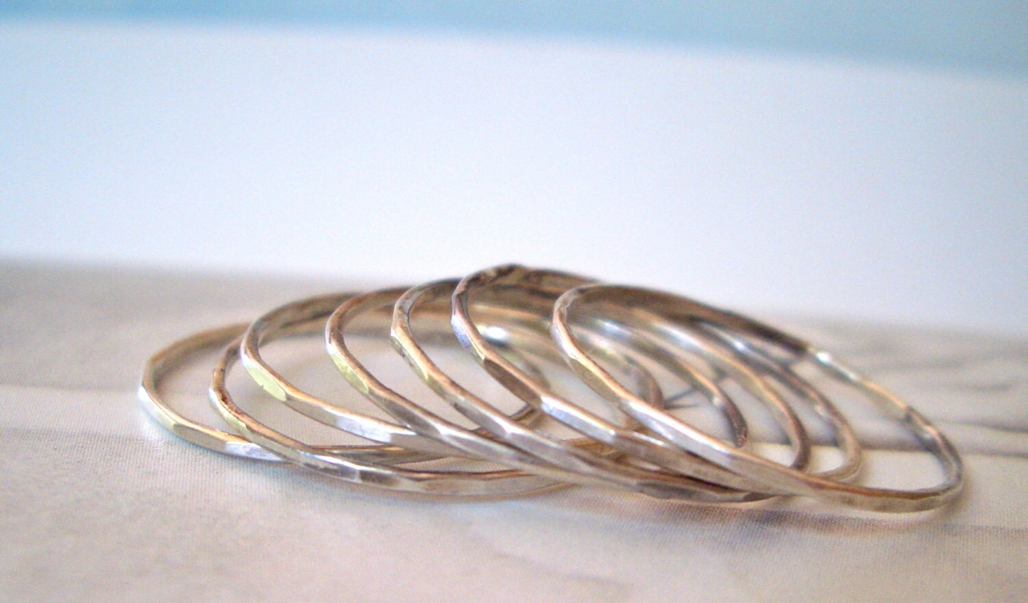 Tiniest Collection of Seven Silver Rings // Sterling Silver - Etsy