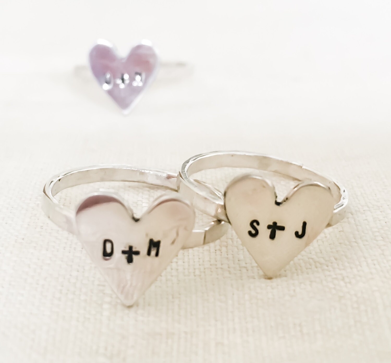 Big Silver Heart Ring // Personalized in Sterling Silver | Etsy