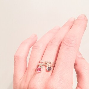Stacking Birthstone Charm Ring Set // Choose Your Own Birthstone - Etsy