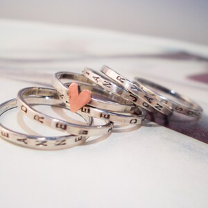 Lucky Seven in Love Seven Ring Set: Personalized Sterling - Etsy